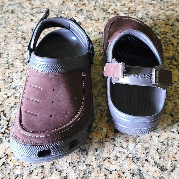 CROCS | Shoes | Crocs Dualtone Brown And Gray Clogs Mens 9 | Poshmark